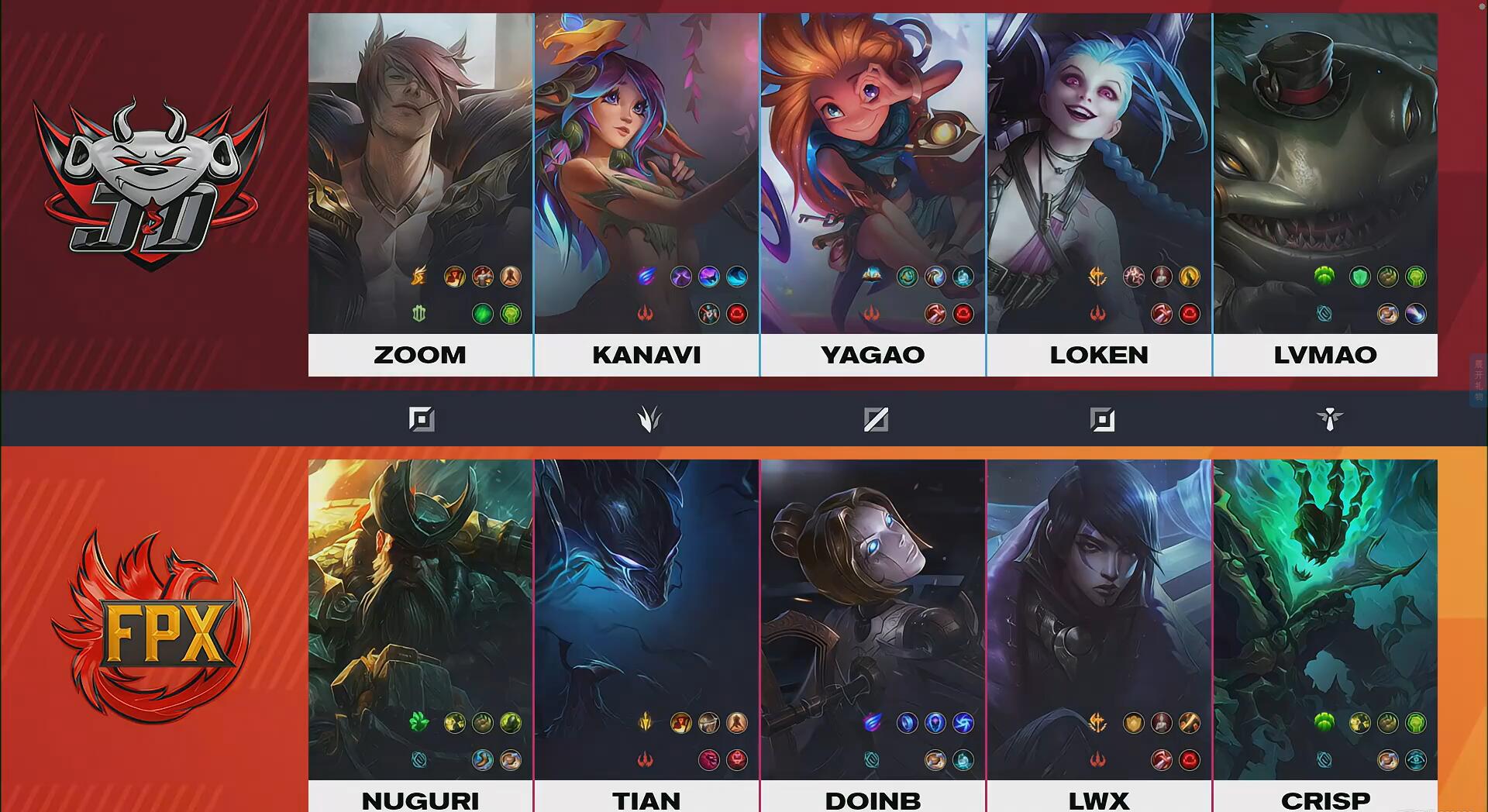 林炜翔厄斐琉斯团战输出爆炸 FPX力克JDG先下一城-直播吧zhibo8.cc