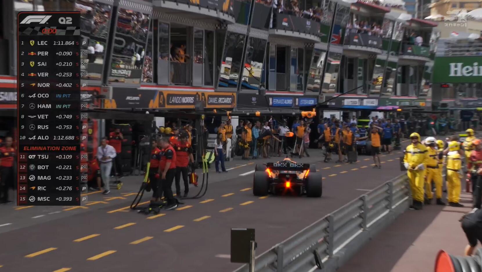 F1摩纳哥站排位赛Q2：阿隆索第10惊险进Q3，角田第11，博塔斯第12-直播吧zhibo8.cc